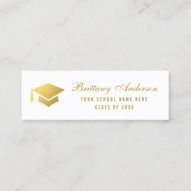 Graduation Networking Gold Calling Card | Zazzle