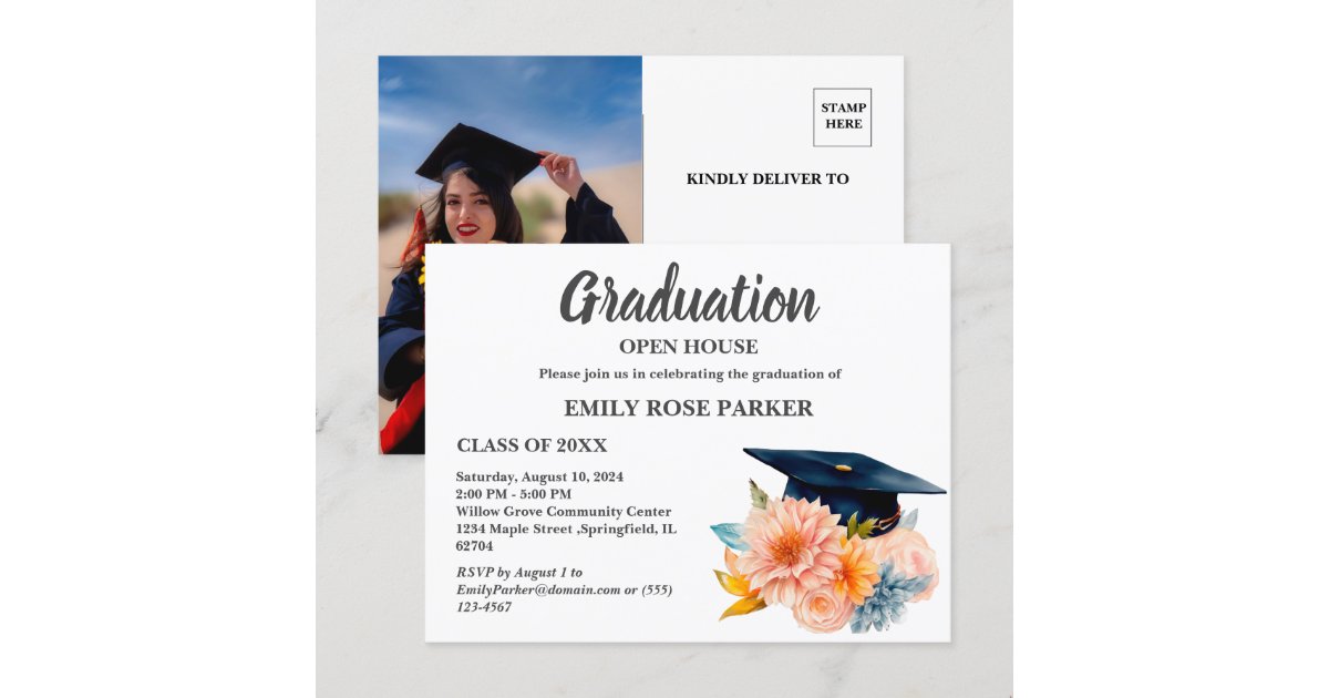 Graduation Open House Invitation Postcard | Zazzle