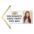 Graduation Party 2 Photo Arrow White and Gold Yard Sign | Zazzle