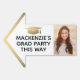 Graduation Party 2 Photo Arrow White and Gold Yard Sign | Zazzle
