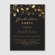Graduation party black gold stars luxury magnetic invitation | Zazzle