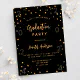Graduation party black gold stars year luxury invitation | Zazzle