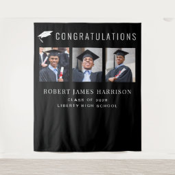 Graduation Party Black Photo Booth Backdrop | Zazzle