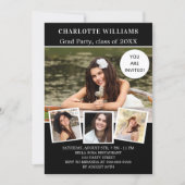 Graduation party black white photo collage invitation | Zazzle