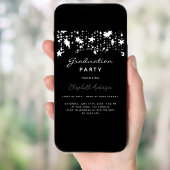 Graduation party black white stars elegant invitation | Zazzle