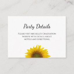 Graduation Party Botanical Sunflower Enclosure Card | Zazzle