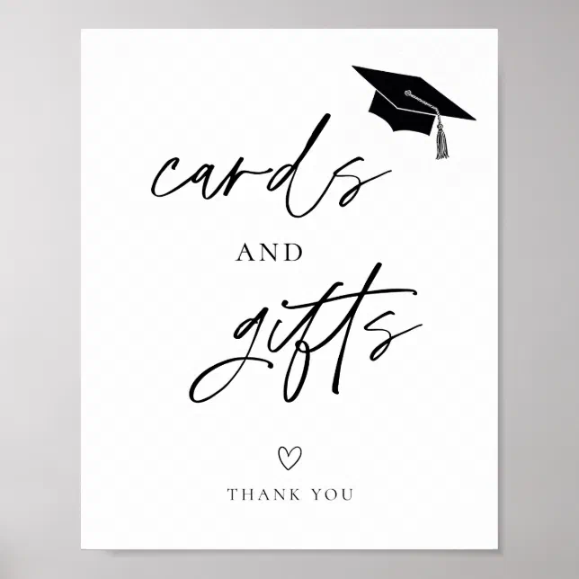 Graduation Party Cards and Gifts Sign | Zazzle