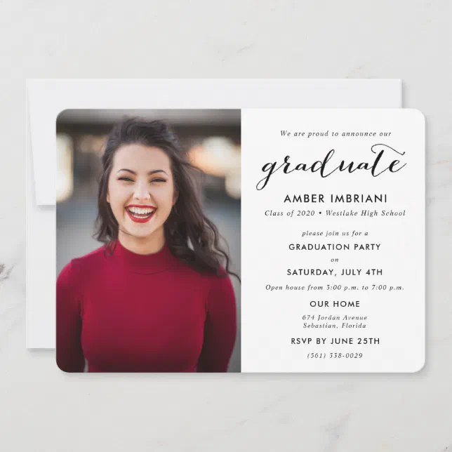 Graduation Party Class of 2020 Photo Invitation | Zazzle