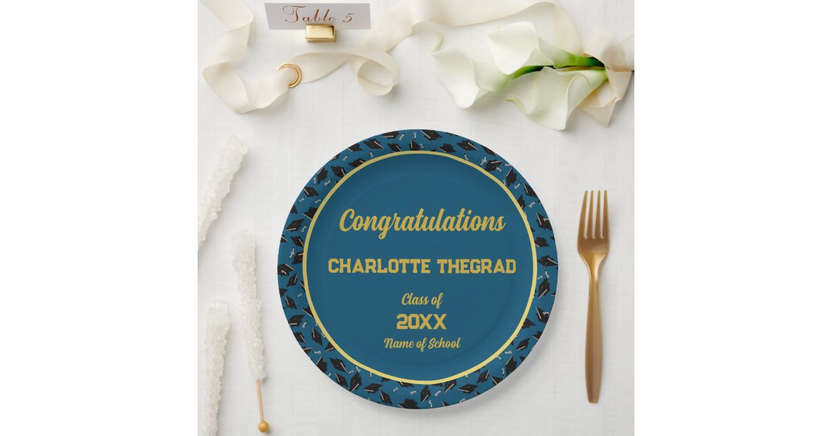 Graduation Party Congratulations Personalize Photo Paper Plates | Zazzle
