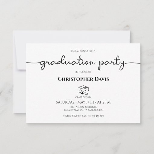 Graduation Party Details Card, Mini Graduation Invitation | Zazzle