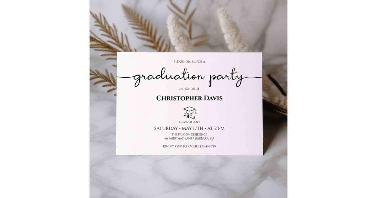 Graduation Party Details Card, Mini Graduation Invitation | Zazzle