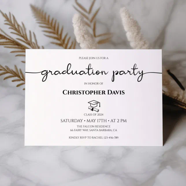 Graduation Party Details Card, Mini Graduation Invitation | Zazzle