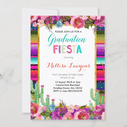 Graduation Party Fiesta Invitation | Zazzle