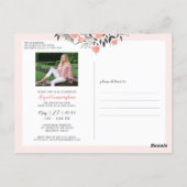 Graduation Party Floral Geometric Blush Rose Gold Postcard | Zazzle