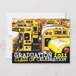 Graduation Party Invitation School Bus 7 | Zazzle