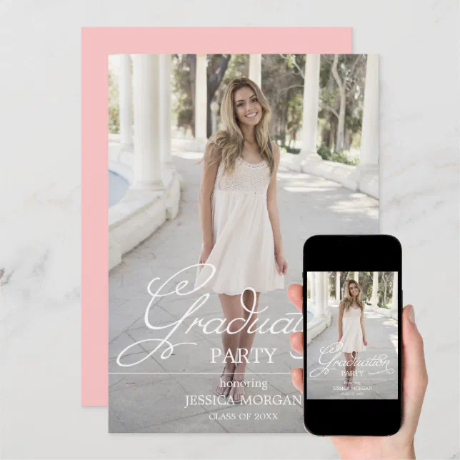 Graduation Party Invitation Script with Photo | Zazzle