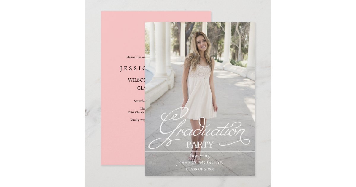 Graduation Party Invitation Script with Photo | Zazzle