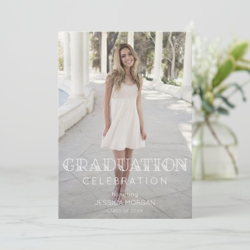 Graduation Party Invitation Trendy with Photo | Zazzle