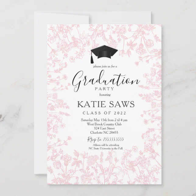 Graduation Party Invitation, Wildflower Graduation Invitation | Zazzle