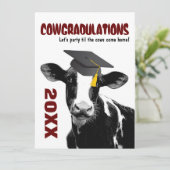 Graduation Party Invite - Funny Cow in Grad Cap | Zazzle