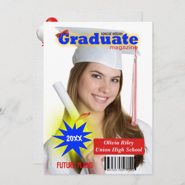 Graduation Party Magazine Cover Invitation | Zazzle