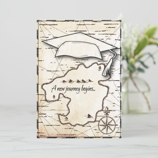 Graduation Party Map Journey To Success Invitation | Zazzle