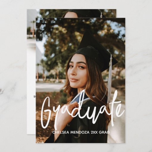 Graduation party minimalist photo Invitation | Zazzle
