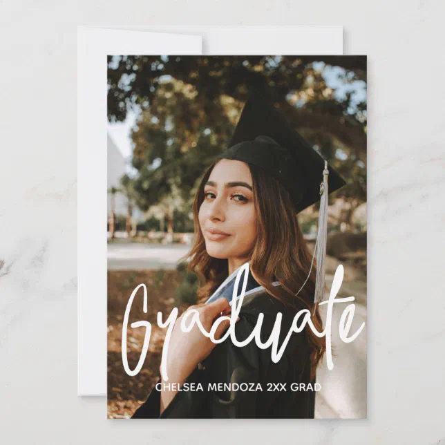 Graduation party minimalist photo Invitation | Zazzle