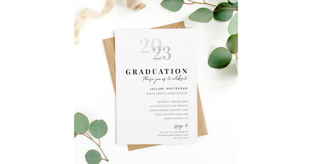 Graduation Party Modern Typography Invitation | Zazzle