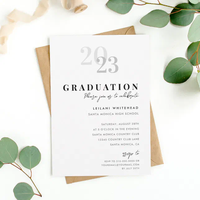 Graduation Party Modern Typography Invitation | Zazzle