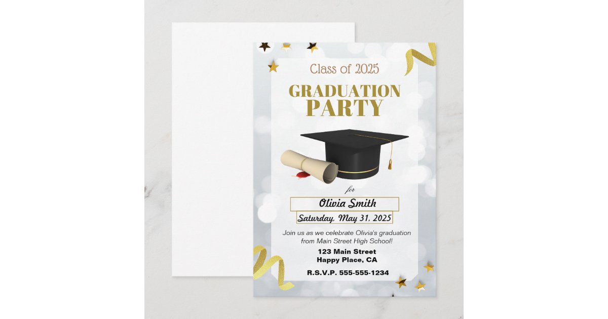 GRADUATION PARTY PERSONALIZED INVITATIONS | Zazzle