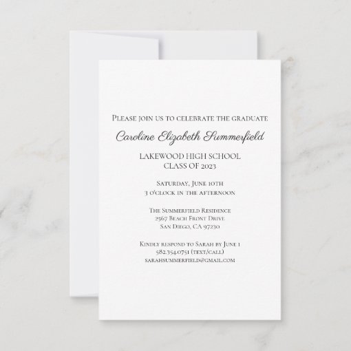 Graduation Party Photo Elegant Script Invitation | Zazzle