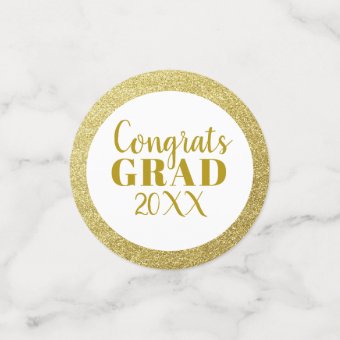 Graduation Party Photo Gold Glitter Pink Table Confetti | Zazzle