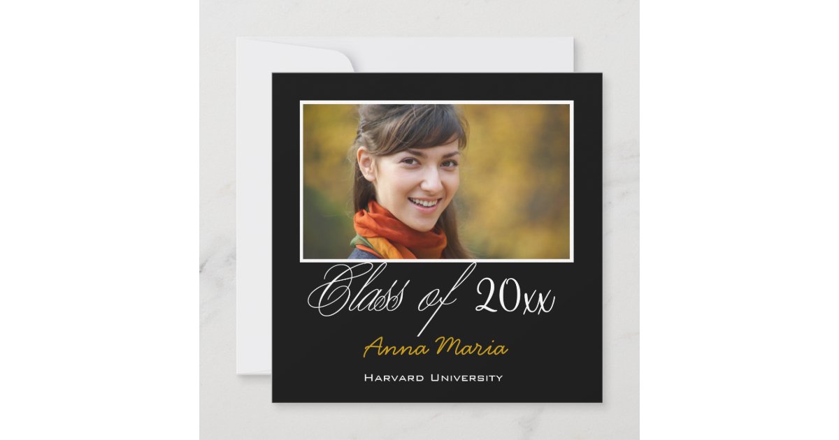 Graduation Party Photo Gold Invitation | Zazzle