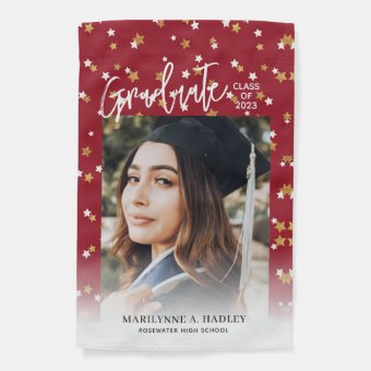 Graduation Party Photo Lawn Flag | Zazzle
