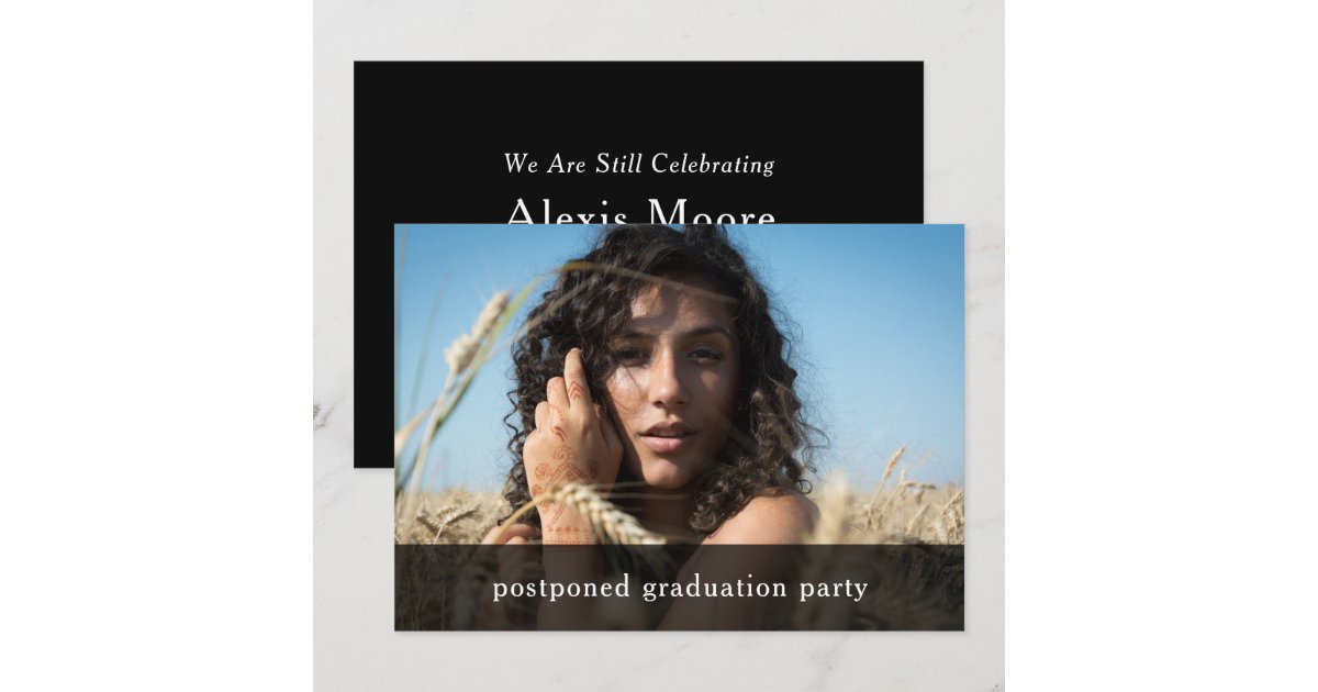 Graduation Party Postponed Photo Card | Zazzle