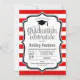 Graduation Party - Red Silver Black White Invitation | Zazzle