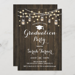 Graduation Party - Rustic Wood Invitation | Zazzle