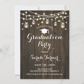 Graduation Party - Rustic Wood Invitation | Zazzle