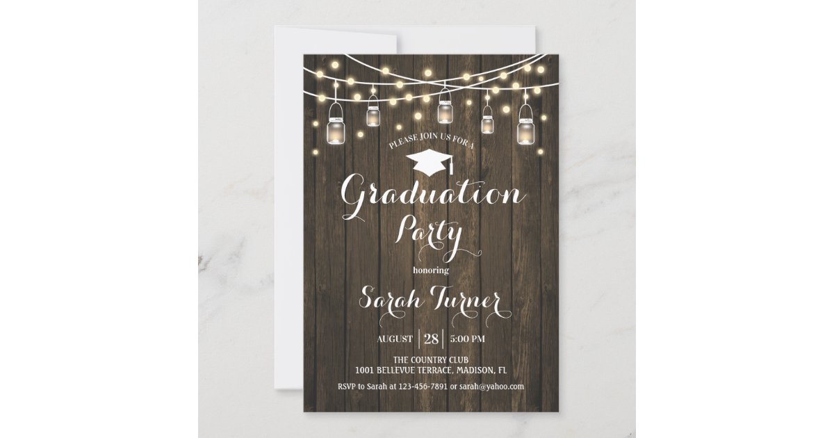 Graduation Party - Rustic Wood Invitation | Zazzle