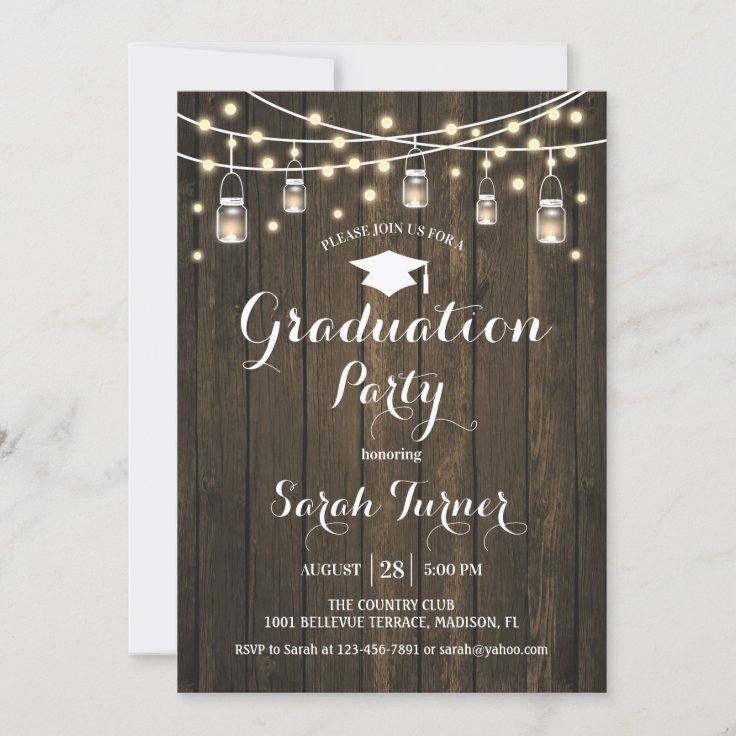Graduation Party - Rustic Wood Invitation | Zazzle