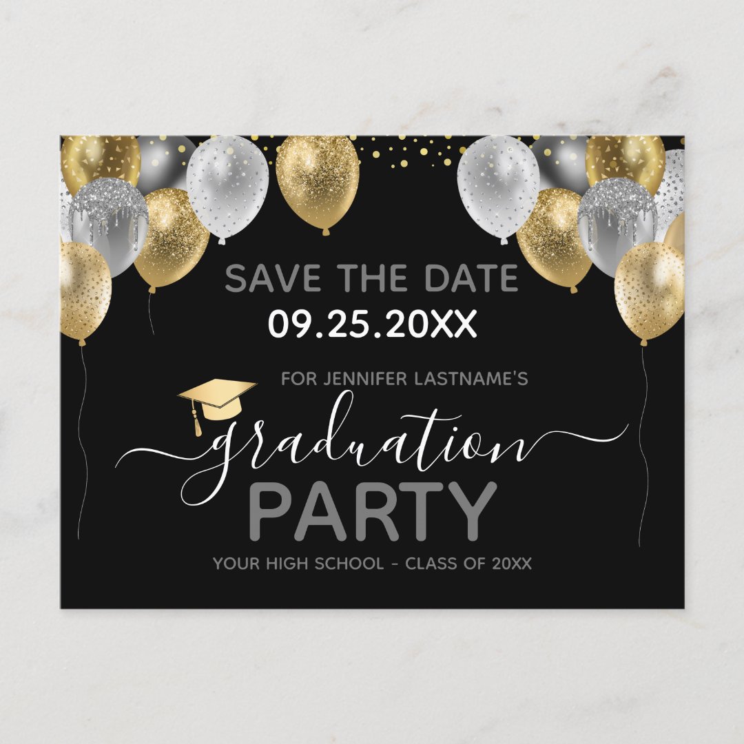 Graduation Party Save the Date Invitation Postcard | Zazzle