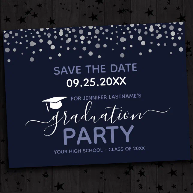 Graduation Party Save the Date Invitation Postcard | Zazzle