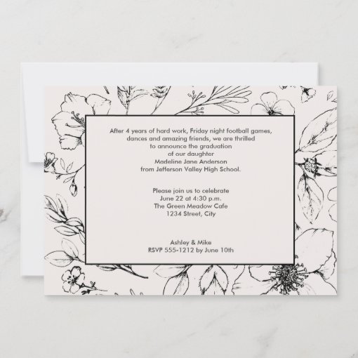 Graduation Party Script Blush Botanical Floral Invitation | Zazzle