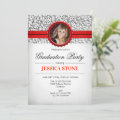 Graduation Party - Silver White Red Photo Invitation | Zazzle