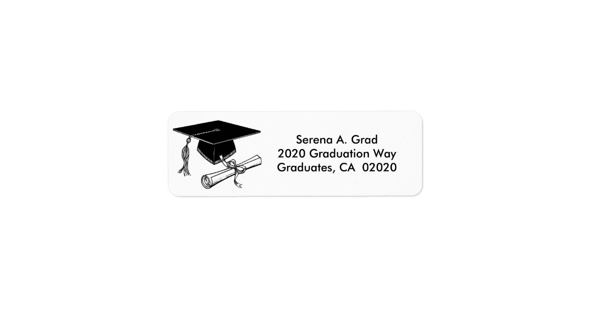 Graduation Party Symbols Return Address Label | Zazzle