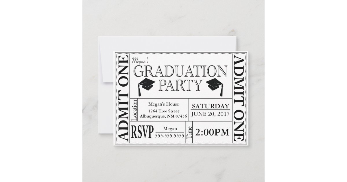 Graduation Party Ticket Invitation | Zazzle