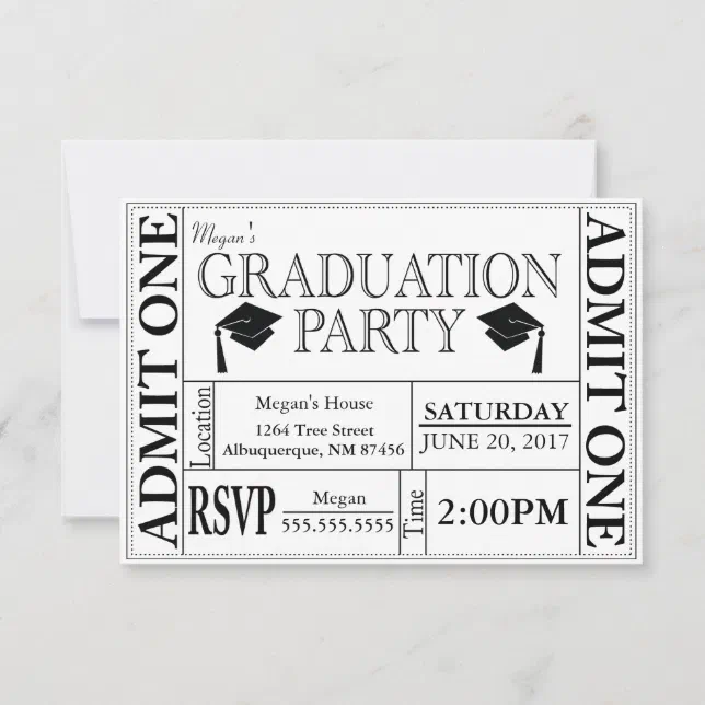 Graduation Party Ticket Invitation | Zazzle