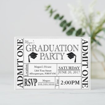 Graduation Party Ticket Invitation | Zazzle