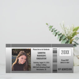 Graduation Party Ticket Invitations with Photo | Zazzle